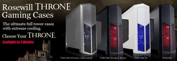 Rosewill Throne case now available in four versions - DVHARDWARE